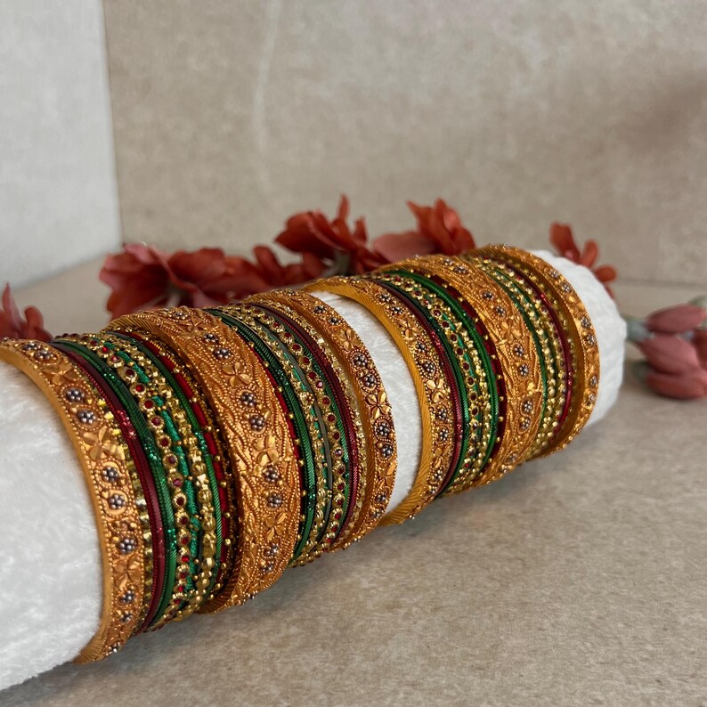 2.6 Bright Gold Green Maroon Pearl Desi Indian Pakistani Jewelry ...