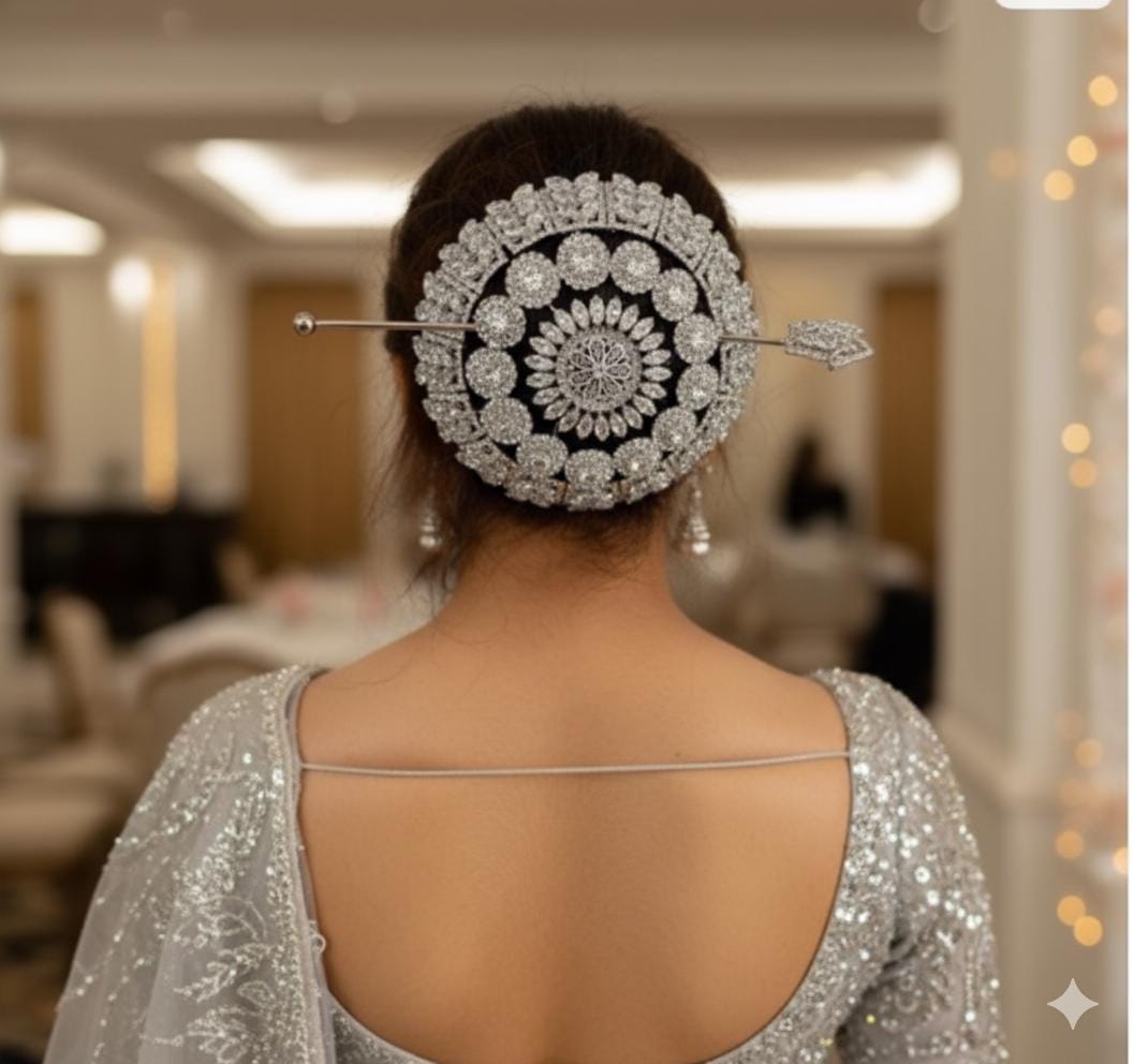 Crystal Bun Hair Accessory Beautiful Bridal Wedding Guest Unique Style ...