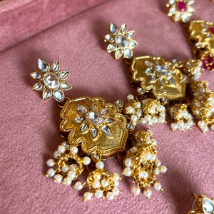 Medium Bright Gold Earring - Silver Indian Style Earring/ Pakistani ...