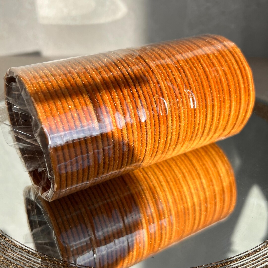 Set of 12 Orange Velvet Plain Single Bangles - 2.4/orange Bangles ...