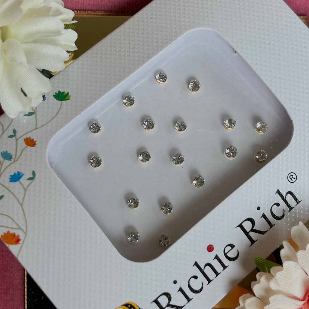 Clear Crystal Bindi Pack/ Bindiya/ Chanlo/ Indian Accessory/ Forehead ...