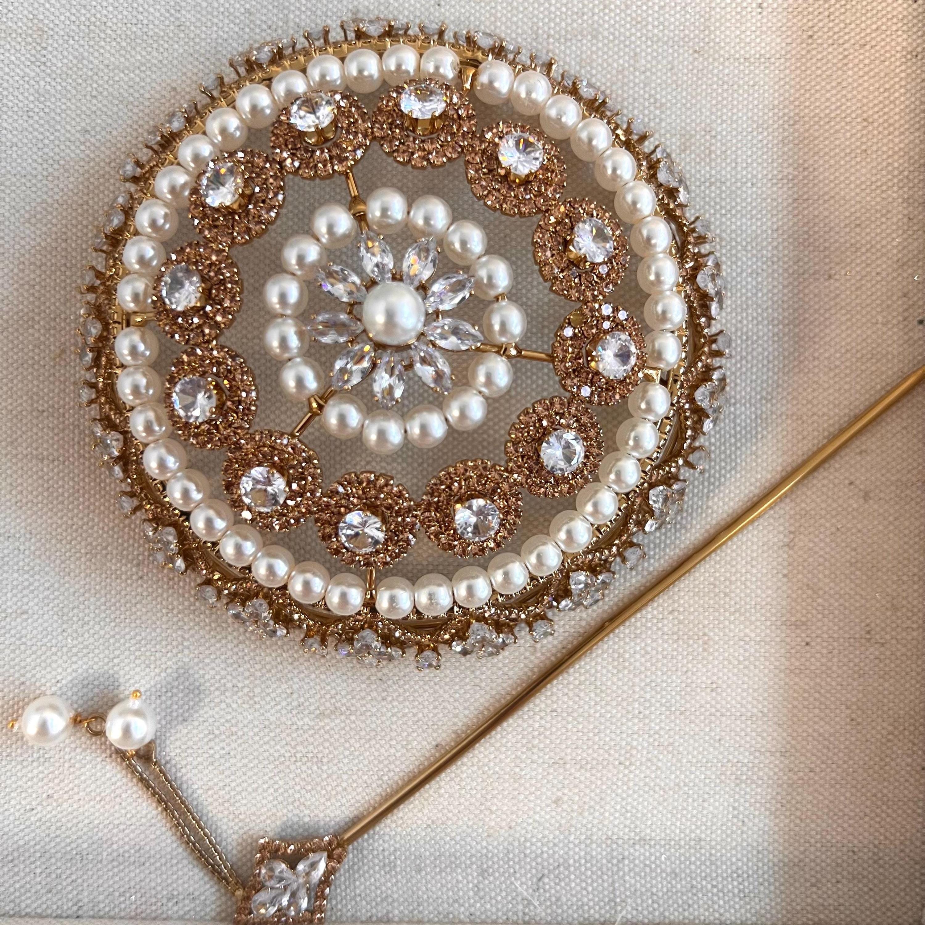 Crystal Bun Hair Accessory Beautiful Bridal Wedding Guest Unique Style ...