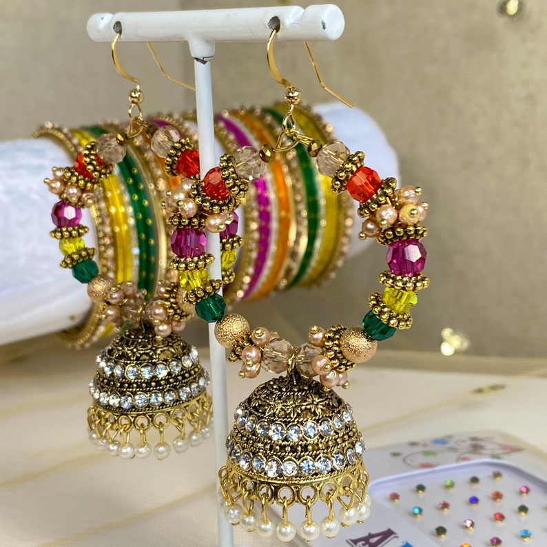 New Gift Box Bangles, Jhumka Earring and Bindi Pack. Multicolour - Etsy