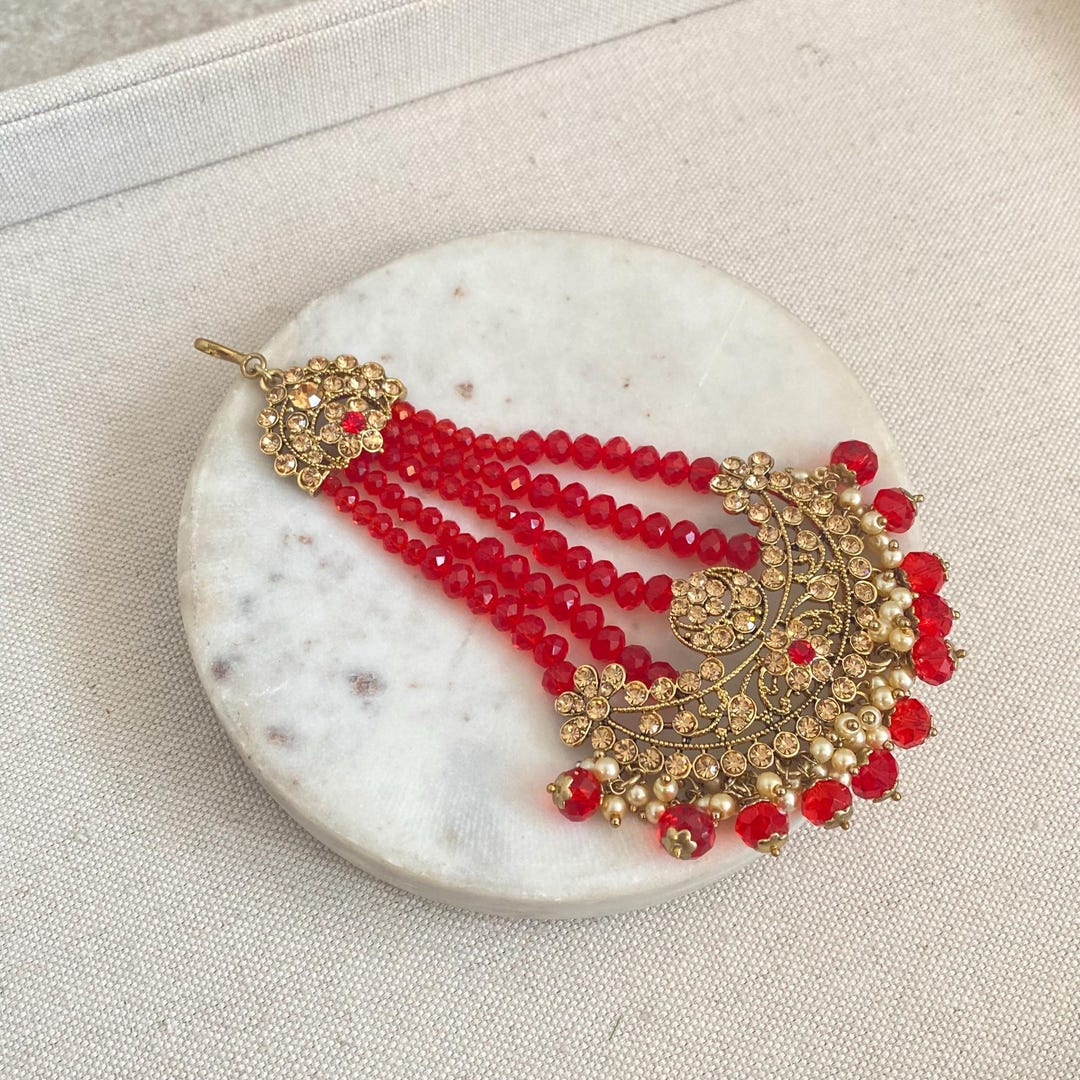 Antique Gold Jhumar Jhoomar- Golden Stones Passa Hair Accessory ...