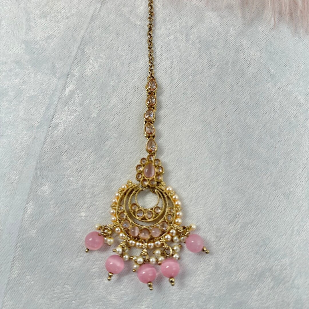 Crystal Tikka Pink/ Tikli/ Indian/ Pakistani Fashion Jewellery - Etsy