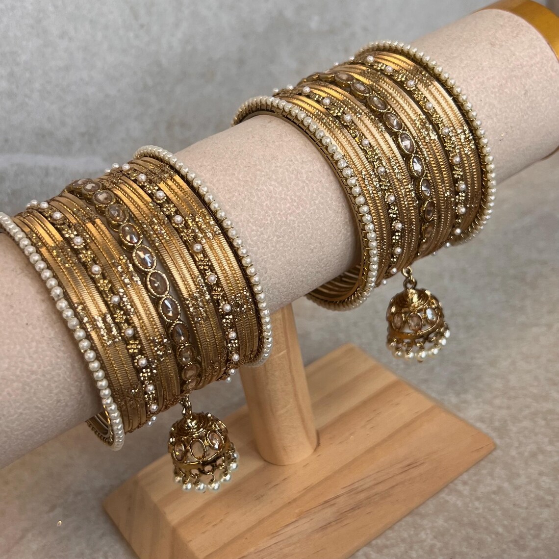 Small Jhumka Bangle Set Churi Indian Pakistani Desi Ethnic Tradtional ...