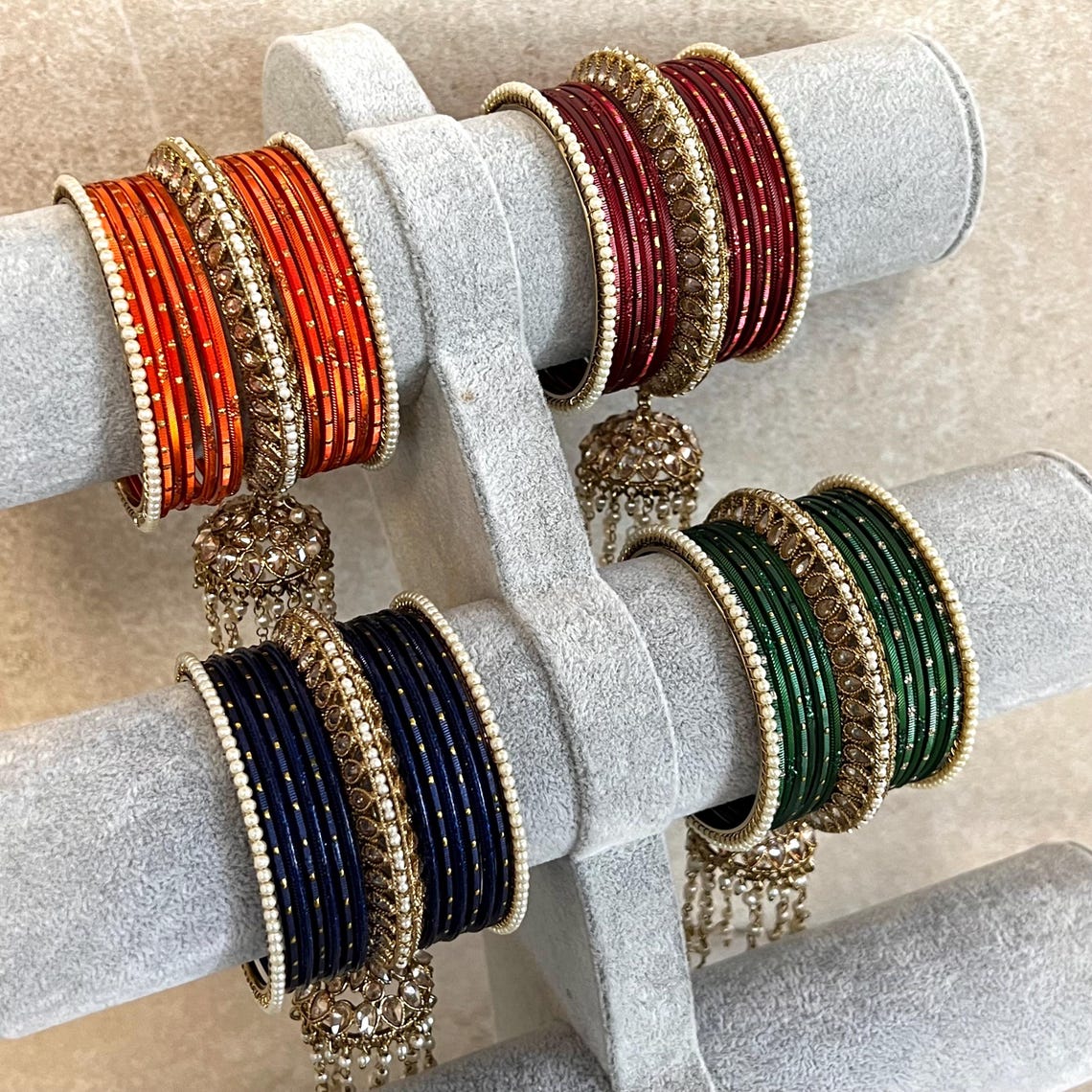 2.6 Only Jhumka Antique Gold Bangle One Arm Bangles Customise Colour ...