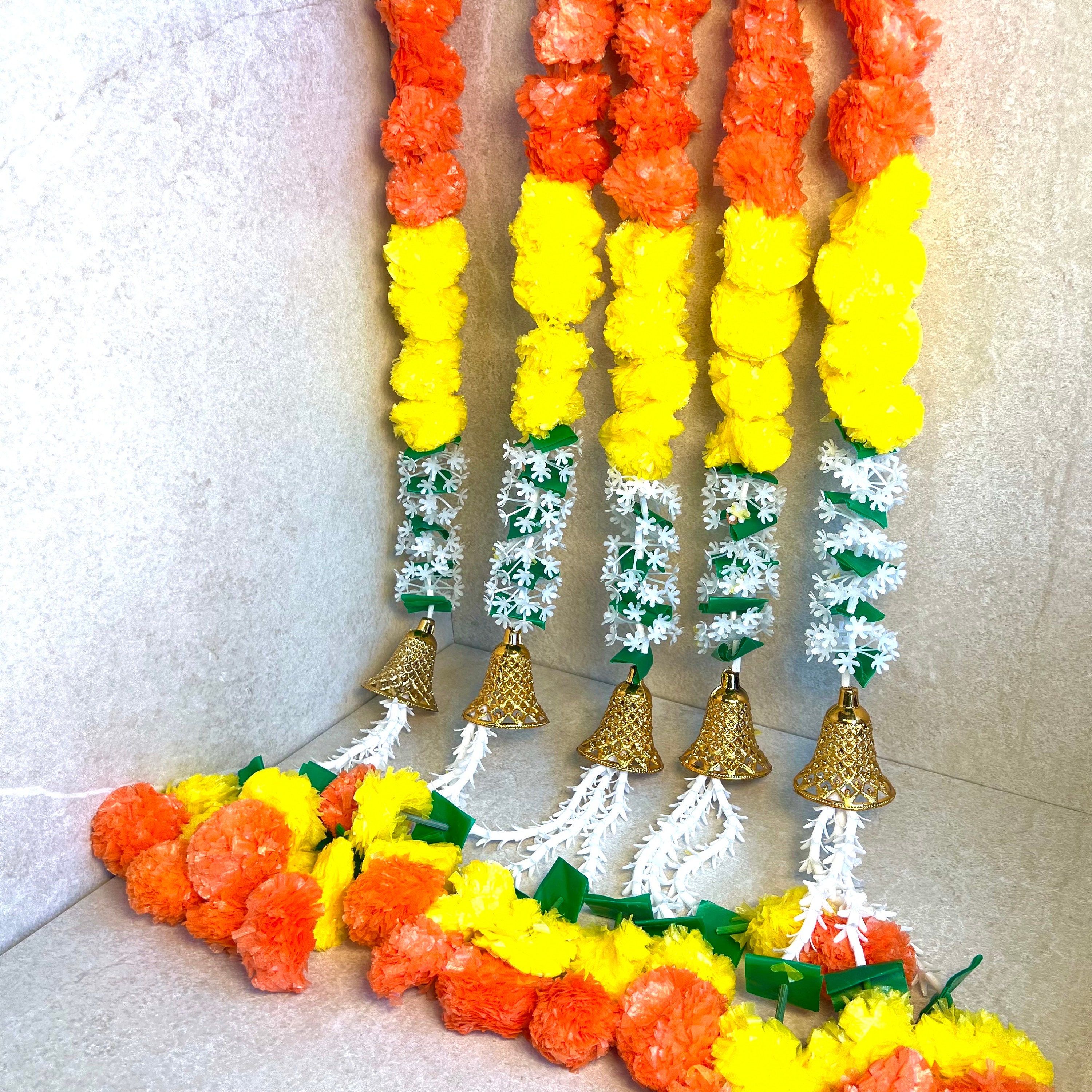Flower Decor With Gold Bell Detail/ Unique Style/ Indian/ Pakistani ...