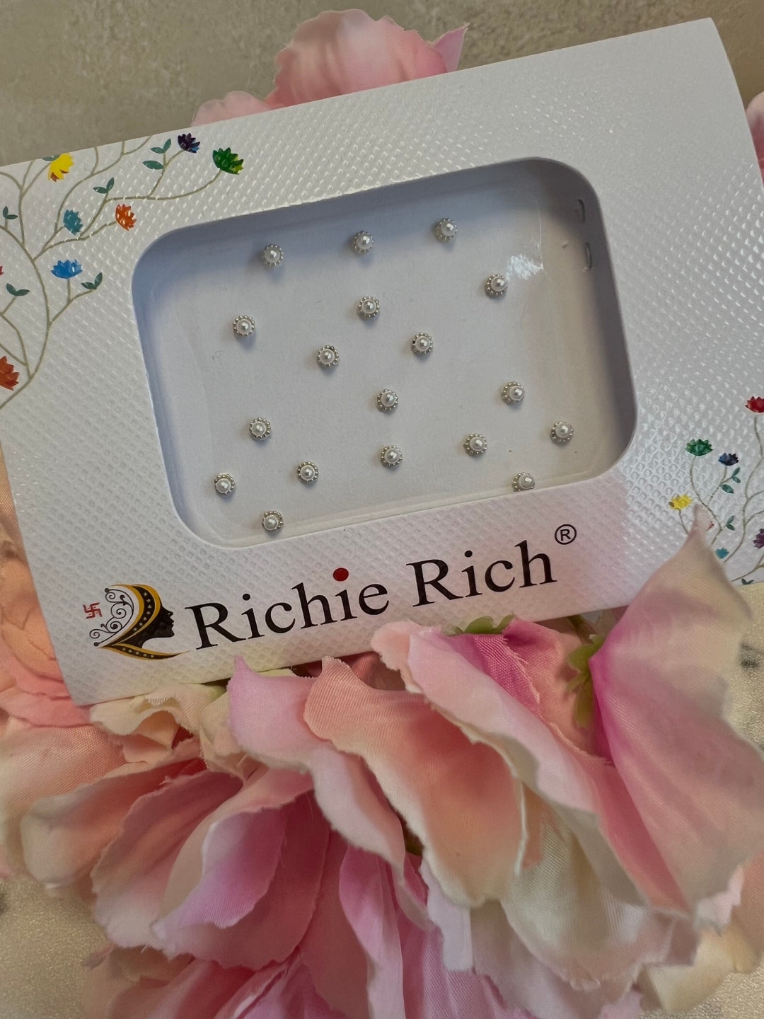 Small Silver Pearl Bindi Pack/ Bindiya/ Chanlo/ Indian Accessory ...