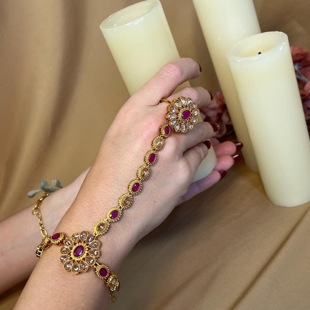 Matte Ruby Clear Hand Harness/gold Hathpool/clear Hathpool/golden ...