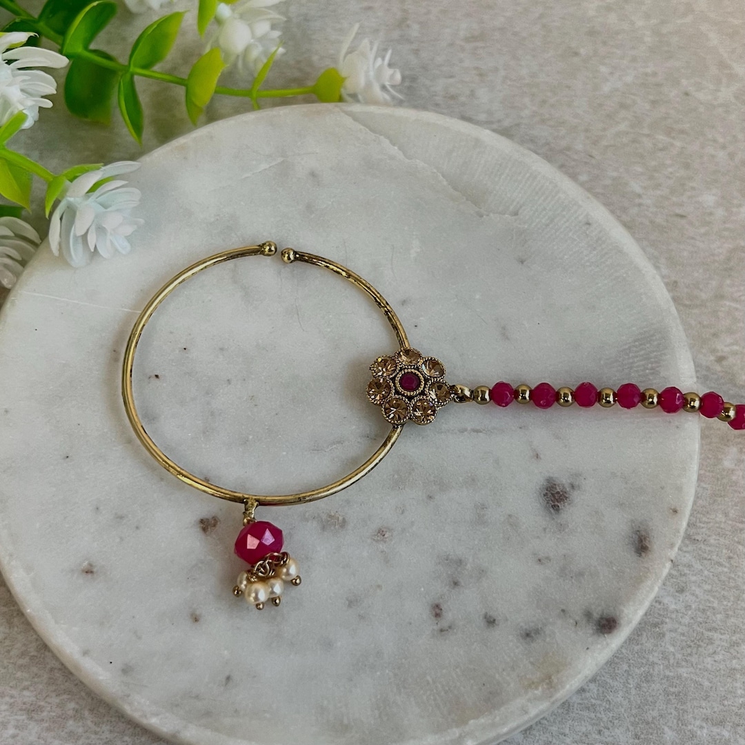 Medium Slide Type Hot Pink Left Side Nose Ring - Slightly Imperfect ...