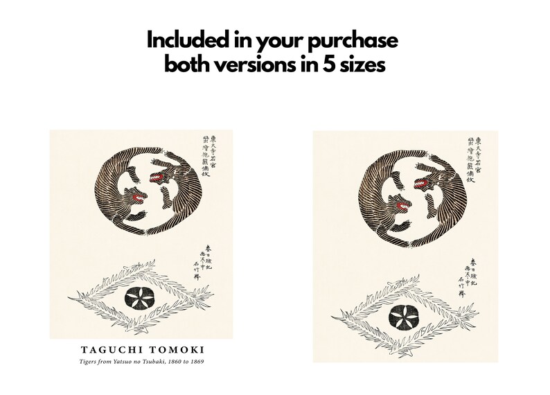 Taguchi Tomoki Tigers, Edo Japanese Poster, Wall Art, Home Decor, Ukiyo ...