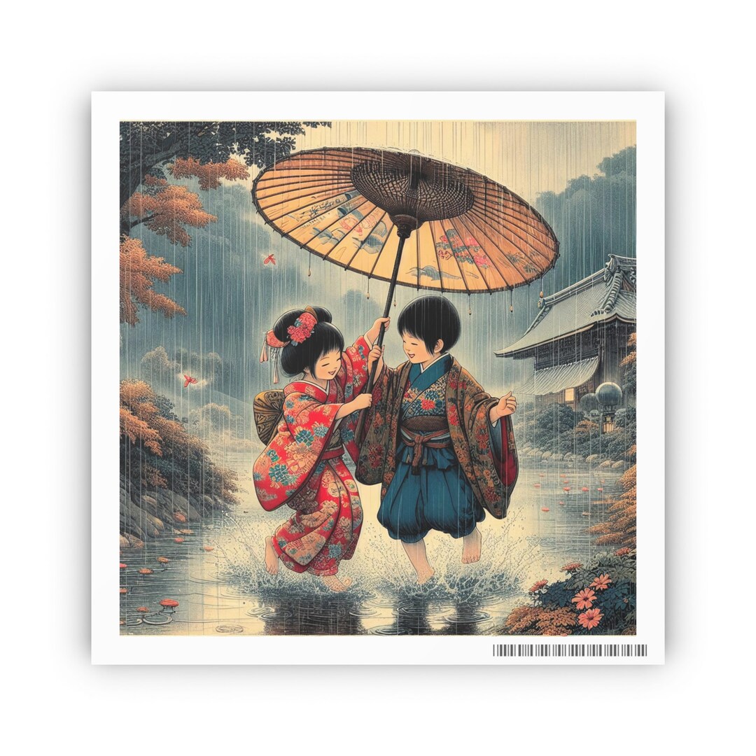 Rainy Edo Romance, Edo Japanese Poster, Wall Art, Home Decor, Ukiyo-e ...