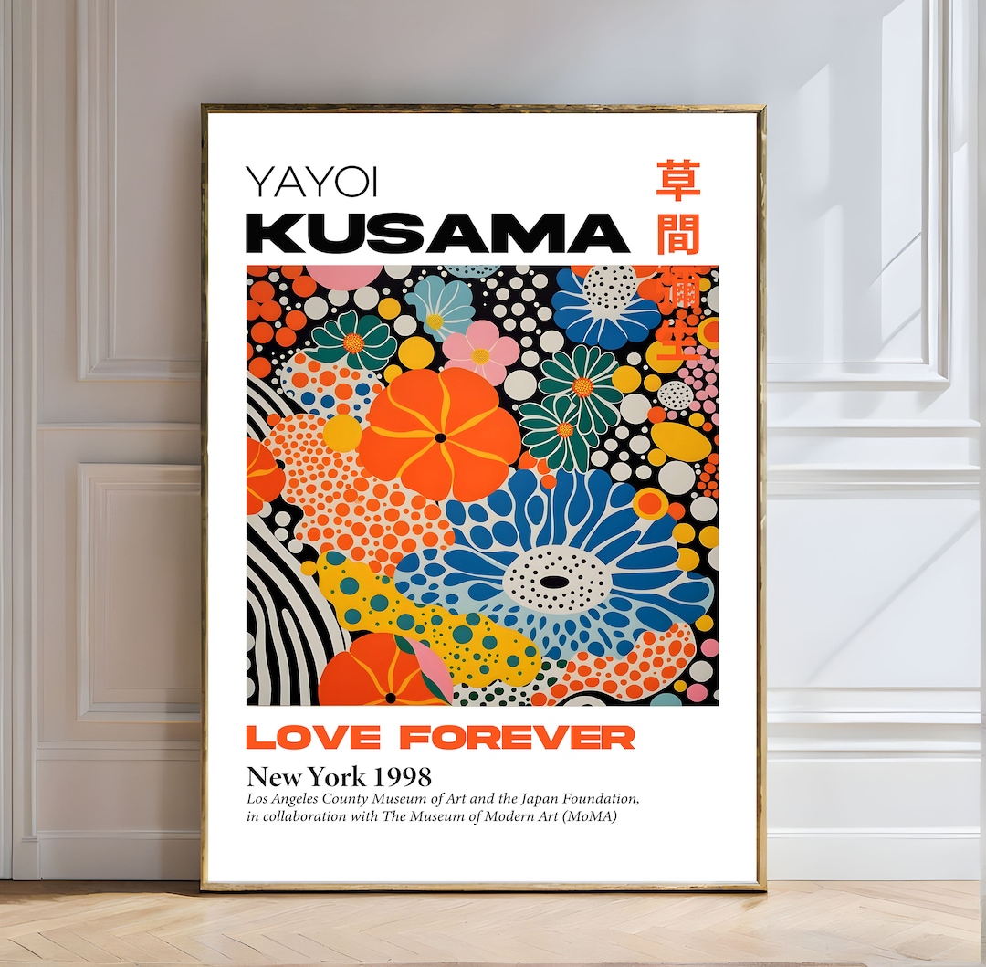 Yayoi Kusama Print-vibrant Floral Dreamscape With Polka Dot Patterns ...