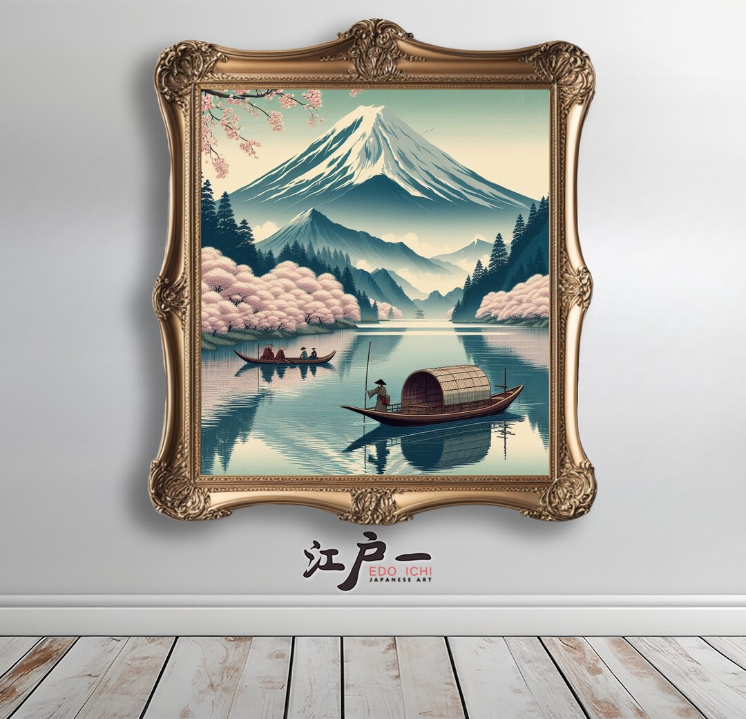 Sakura Season at Mount Fuji, Edo Japanese Poster, Japanese Wall Art ...