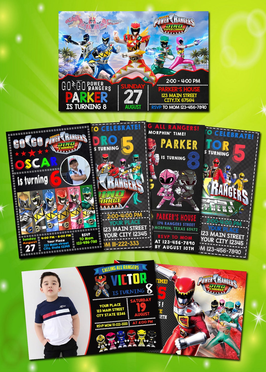 Editable Power Rangers Birthday Invitation, Power Rangers Invitation ...