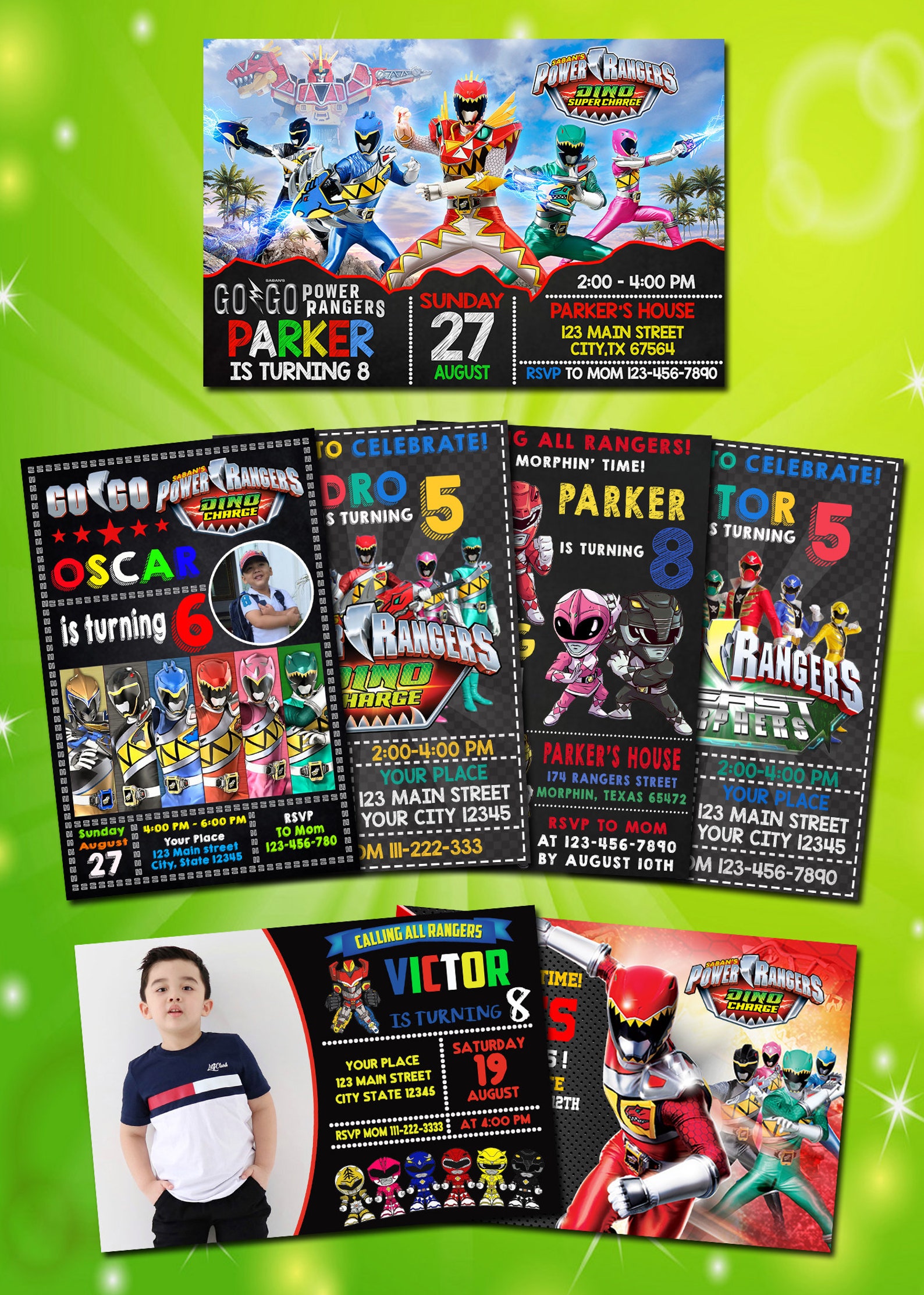 Editable Power Rangers Birthday Invitation, Power Rangers Invitation ...