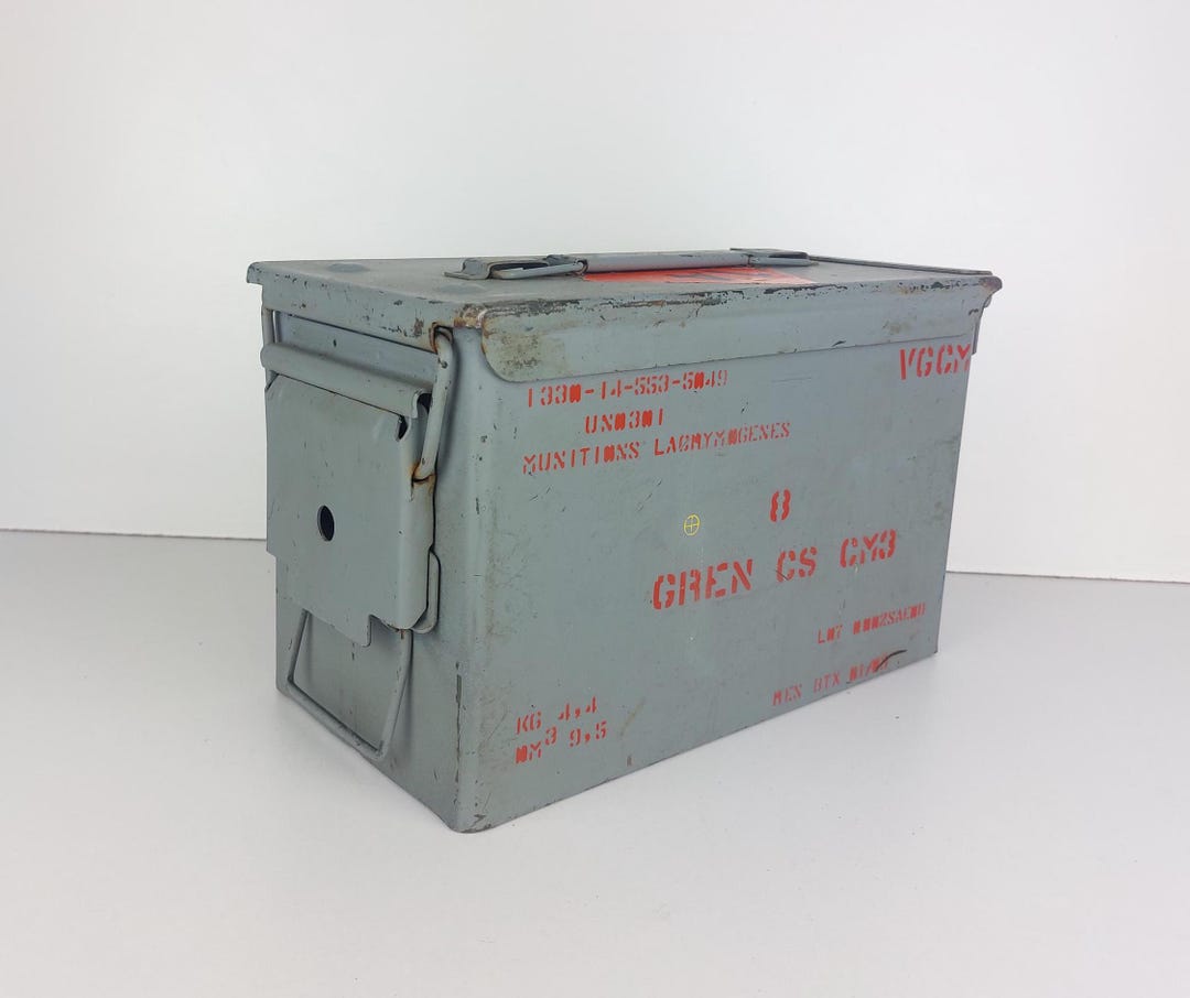 Vintage Military Metal Box, Army Box, Vintage Box, Metal Box, Army Gray ...