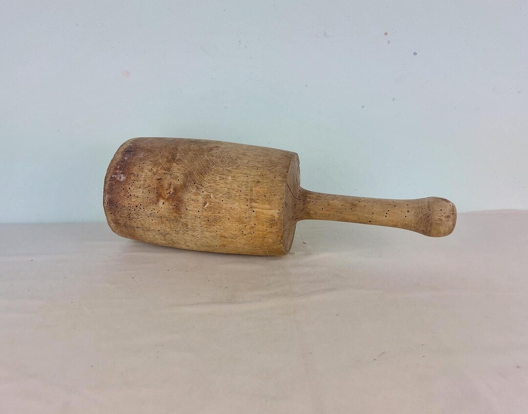 Antique Wooden Hammer, Large Carved Wooden Hammer Collectable Tools ...