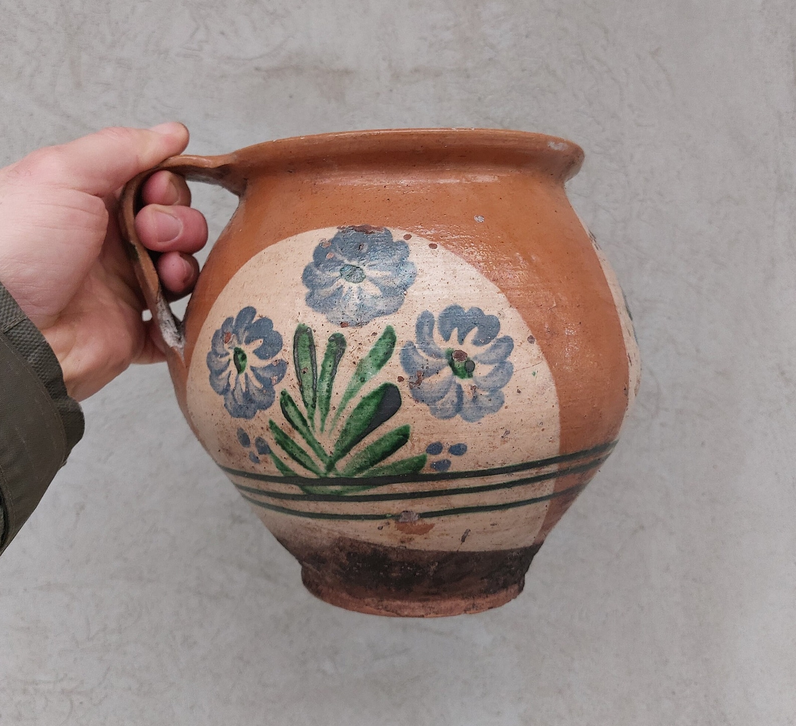 Flower Vase, Primitive Vase, Primitive Art, Clay Vase, Large Vase ...