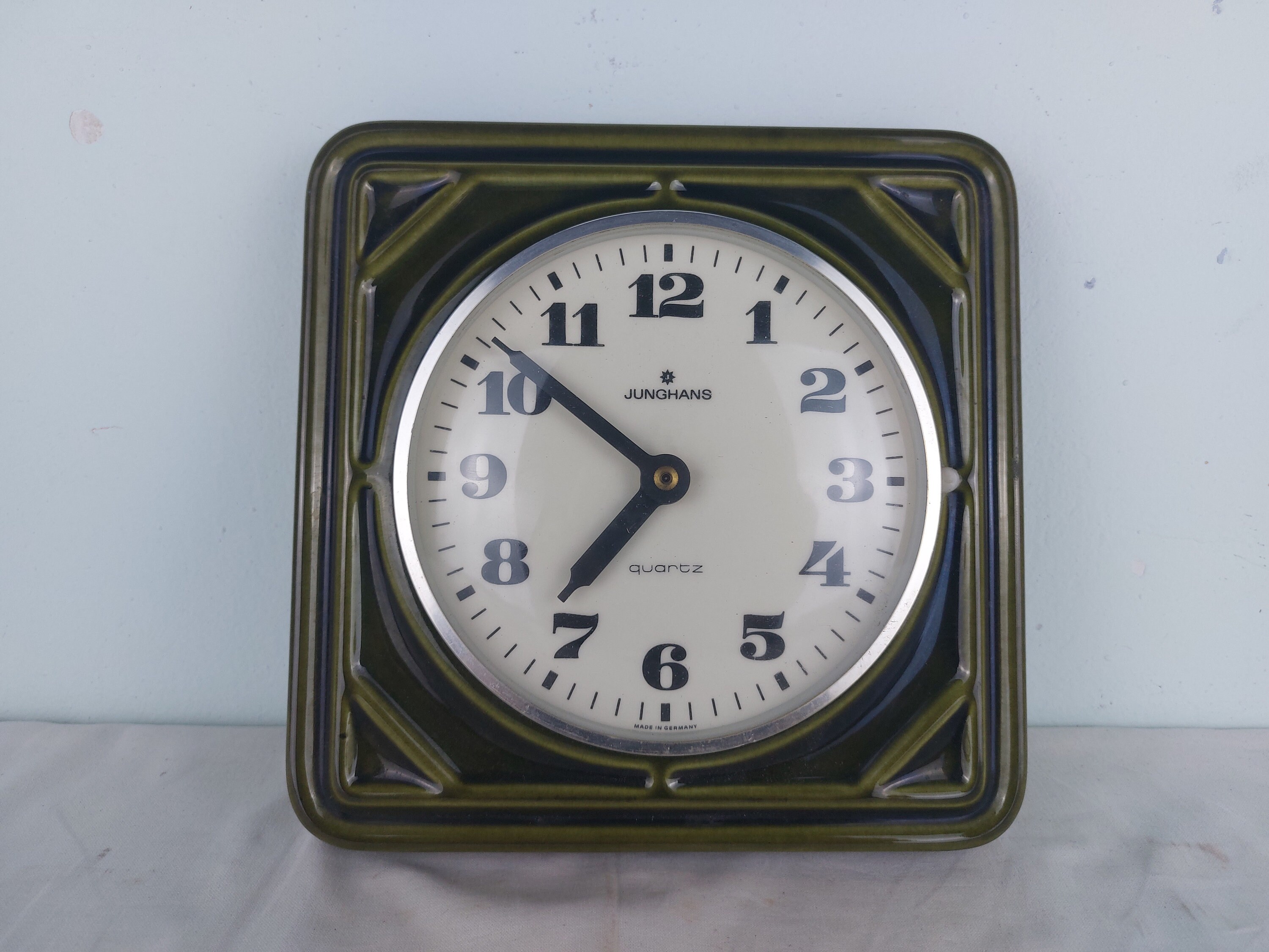 Junghans Clock, Wall Clock, Germany Clock, Dark Green Clock, Old Clock ...