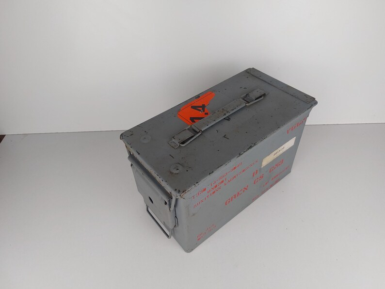 Vintage Military Metal Box, Army Box, Vintage Box, Metal Box, Army Gray ...