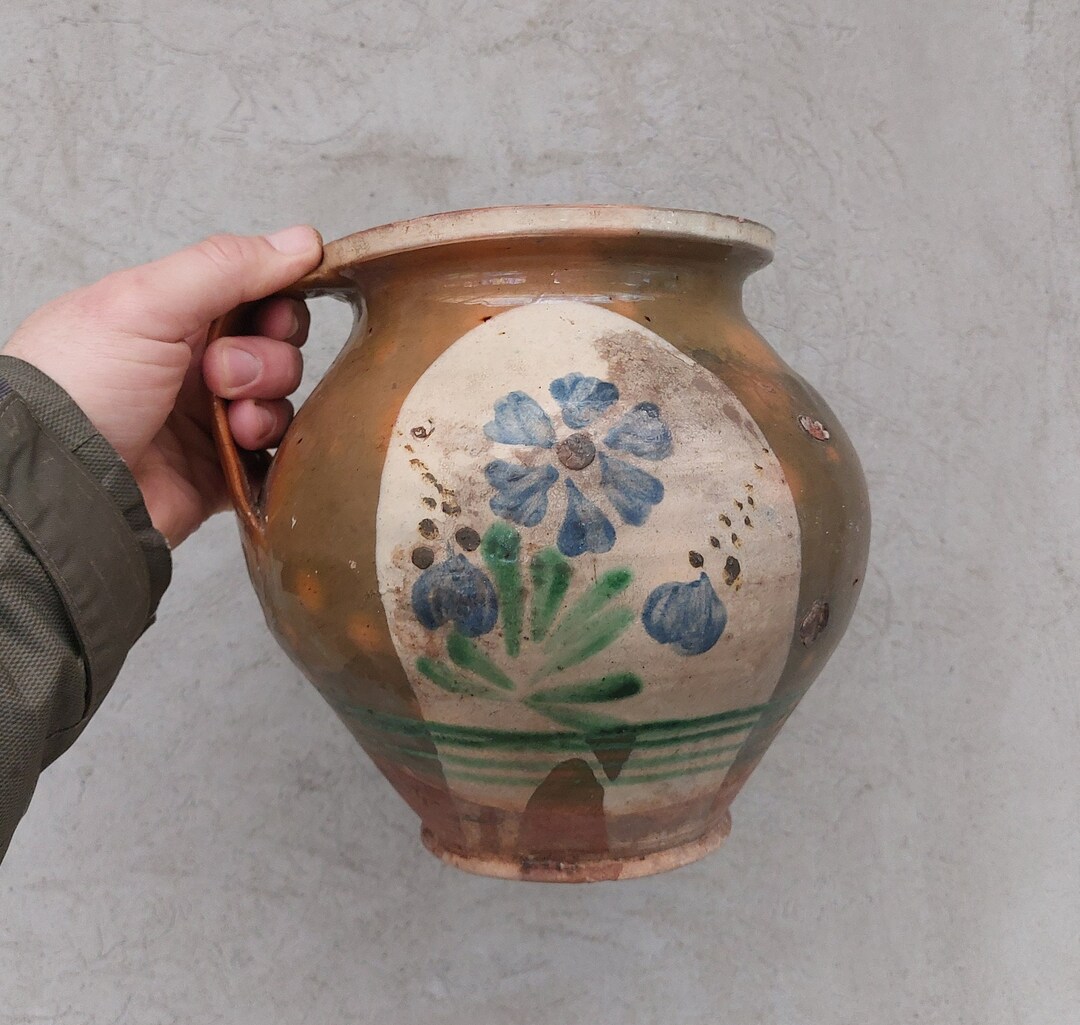 Flower Vase, Primitive Vase, Primitive Art, Clay Vase, Large Vase ...