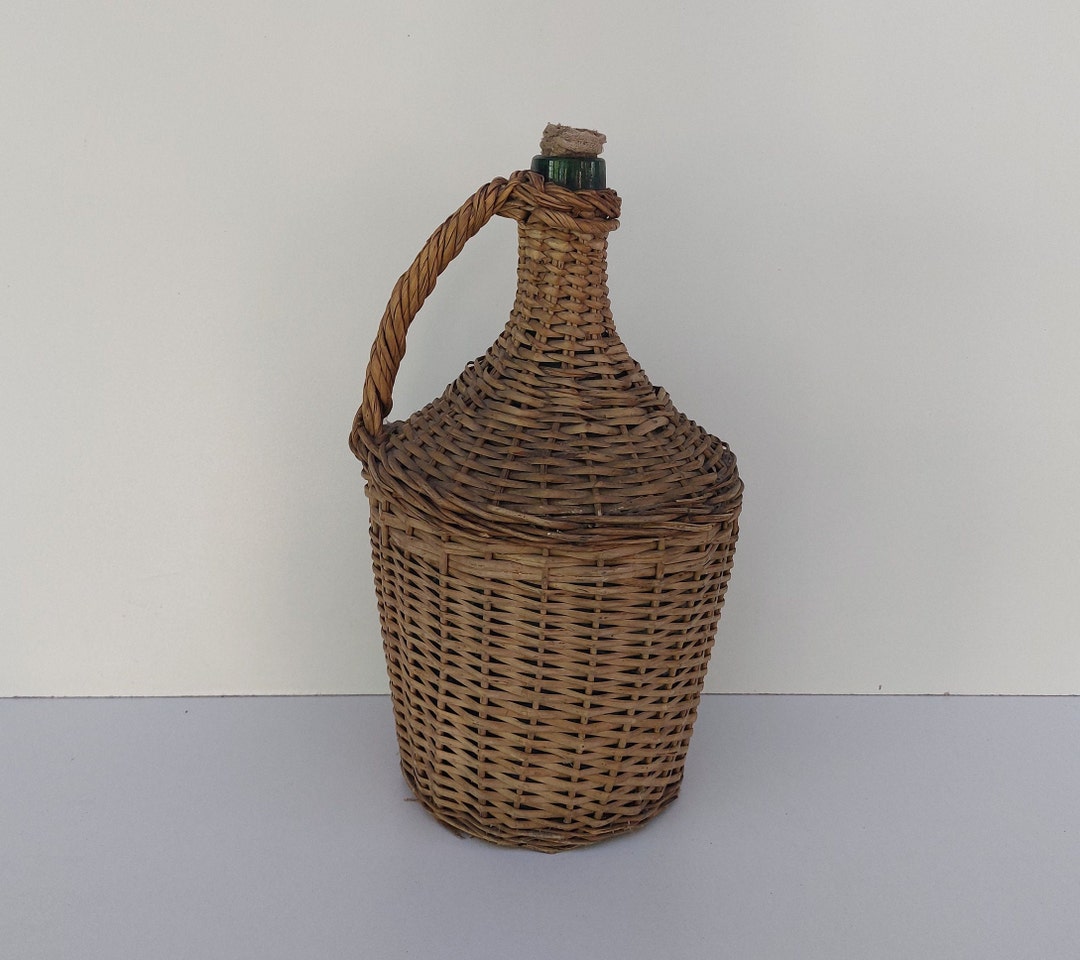 Vintage Wicker Demijohn, Collectable, Gift, Gift Idea, Rustic, Rustic ...