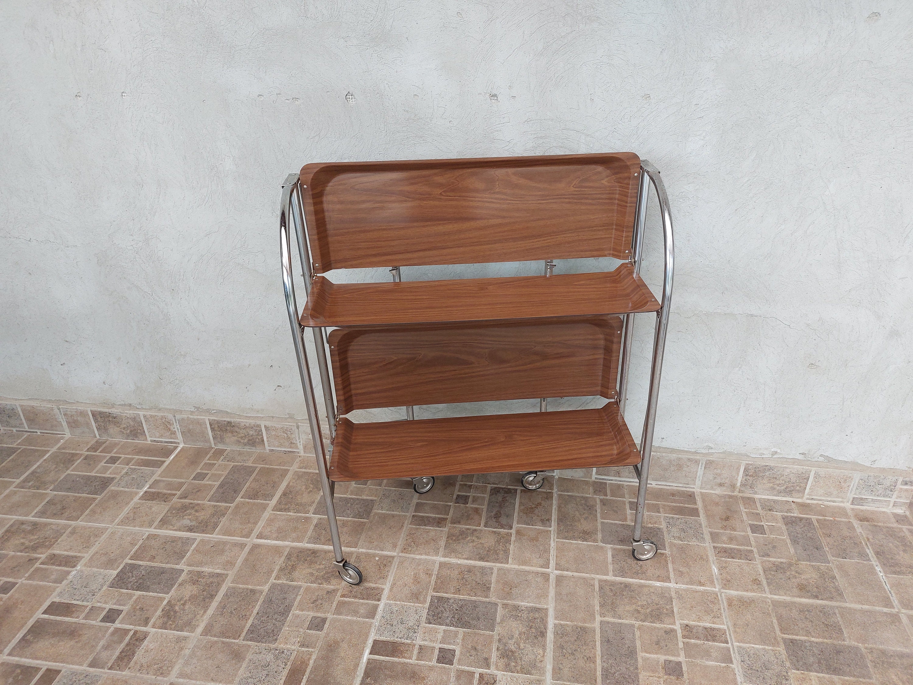 Coffee Table, Rotary Table, Folding Table, Brown Table, Vintage, Retro ...