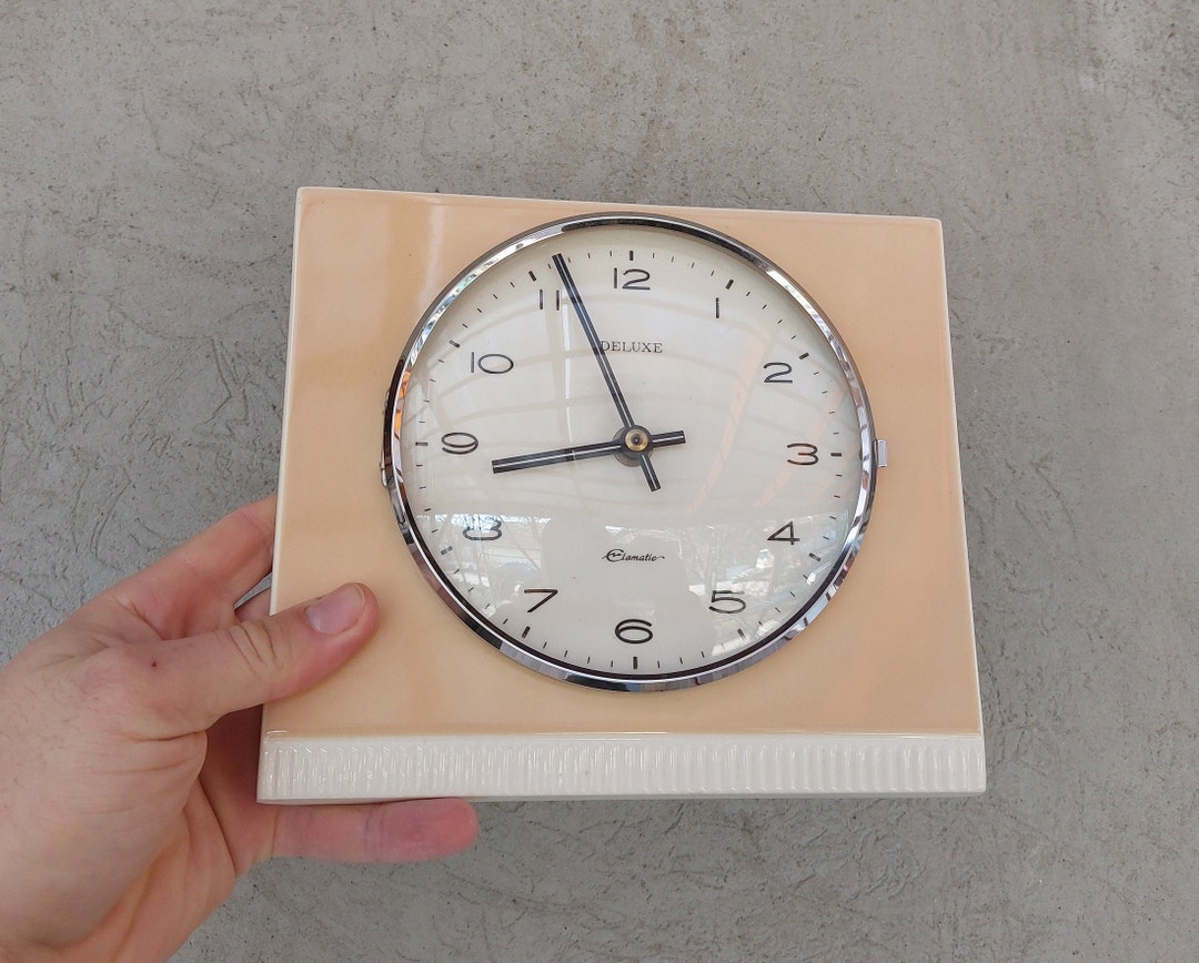 Wall Clock, Deluxe Clock, Ceramic Clock, Modernist Clock, White Clock ...
