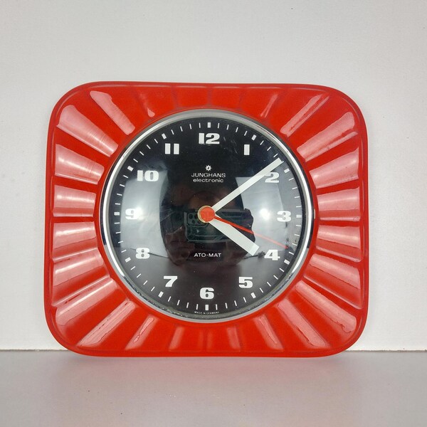 Red Kitchen Clock - Etsy