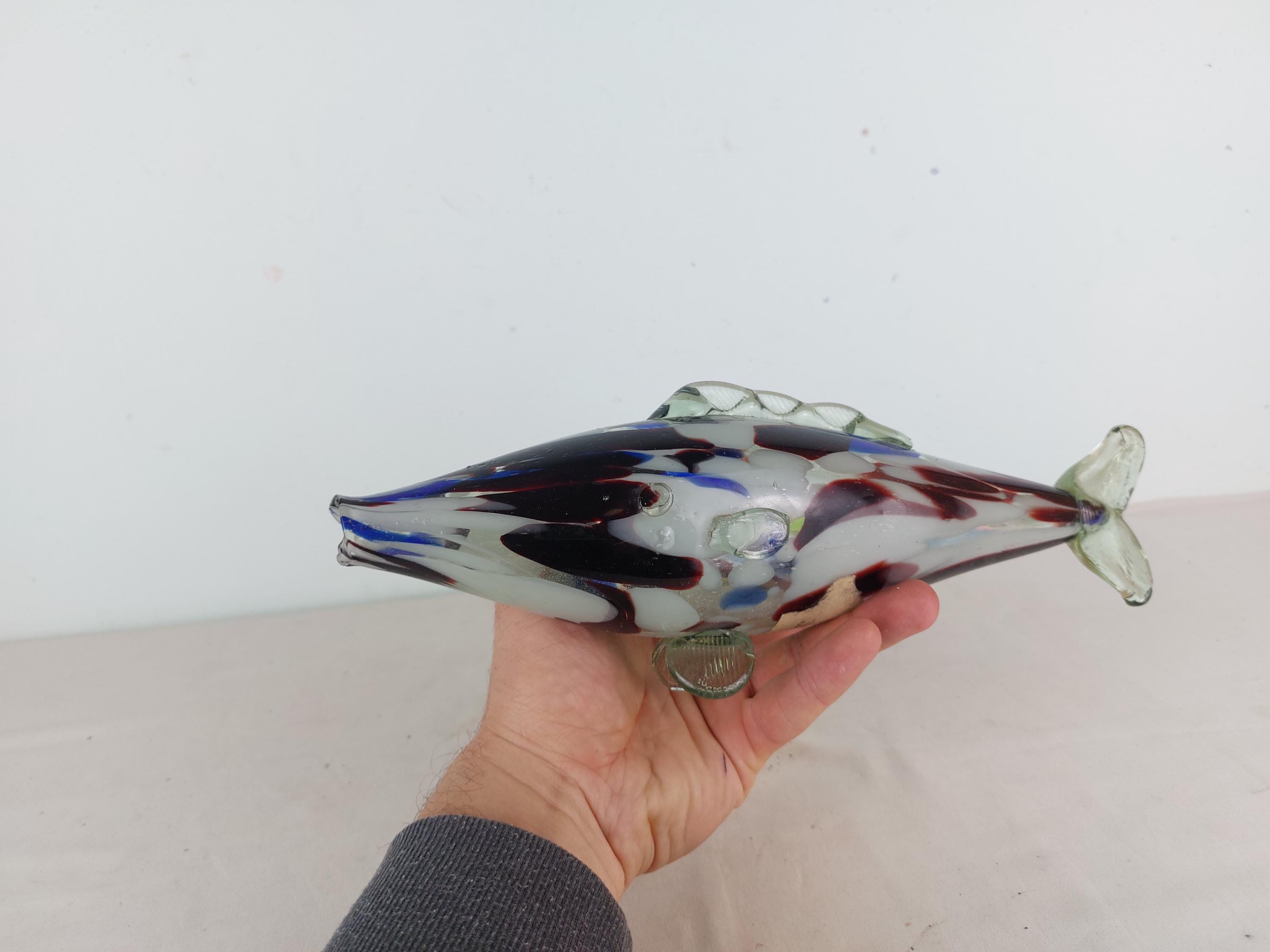 Vintage Blue Fish ,glass Fish Art, Art Deco, Blue Fish Art, Fish ...