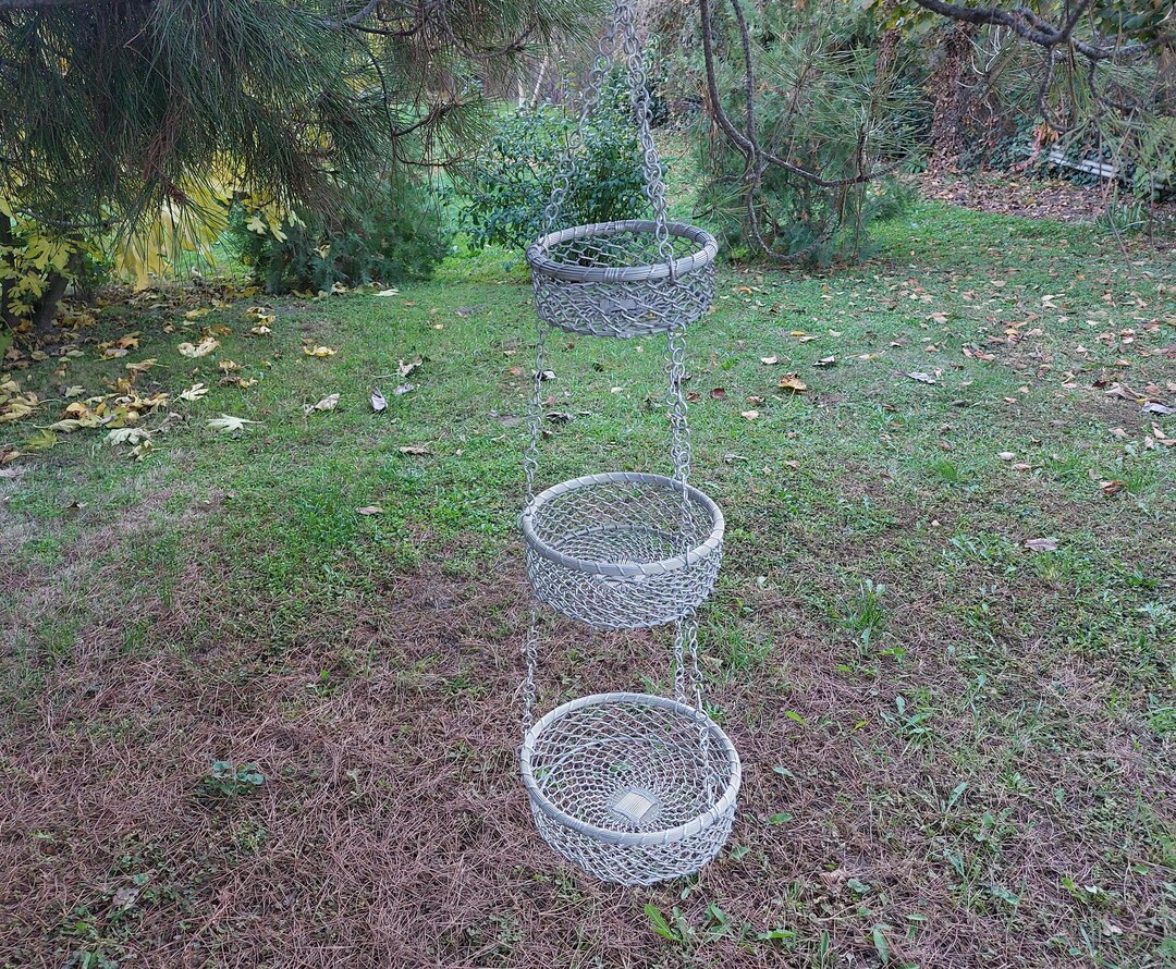 3 Wall Basket, Aluminum Basket, Vintage Basket, Retro Basket, Kitchen ...