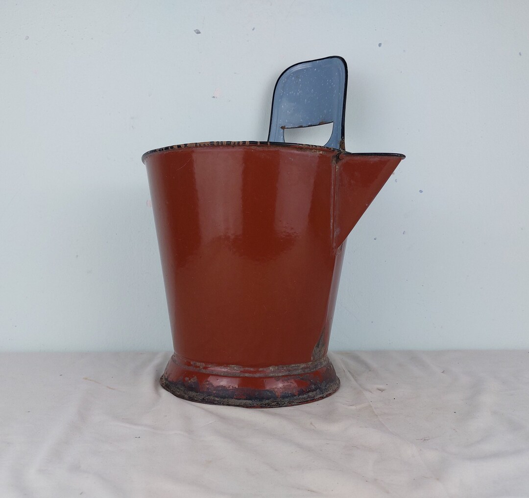Milk Enamel Bucket, Vintage Brown Bucket, Hungary Bucket, Made in ...