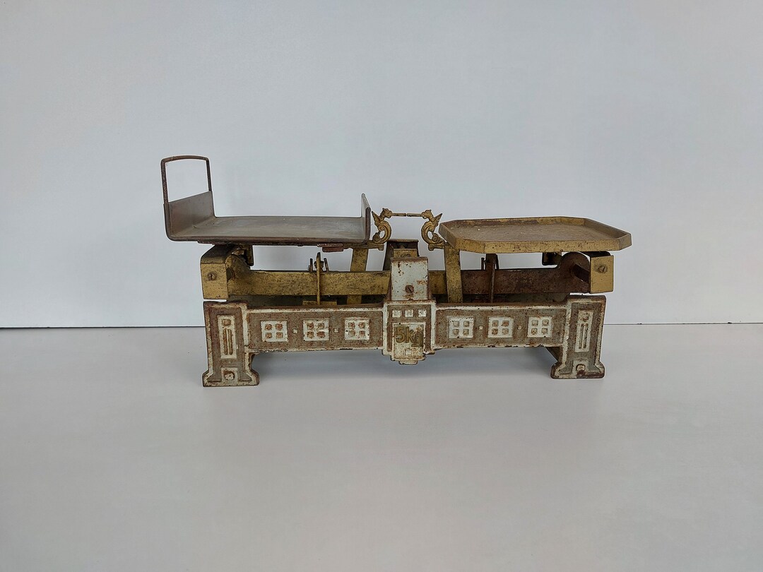 Antique Scale, Beautiful Scale, 5kg, Kitchen Scale, White Scale ...