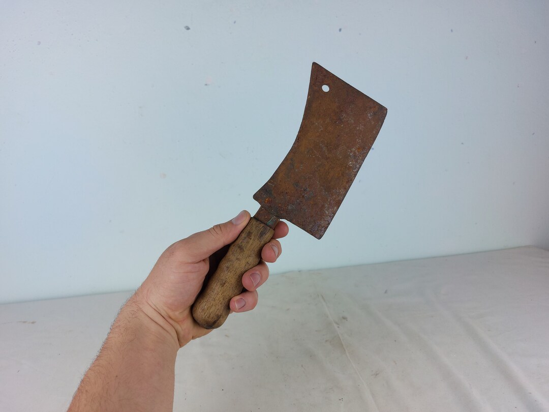 Butchers Meat Cleaver, Chopper, Axe, Massive Butcher Knife, Primitive ...