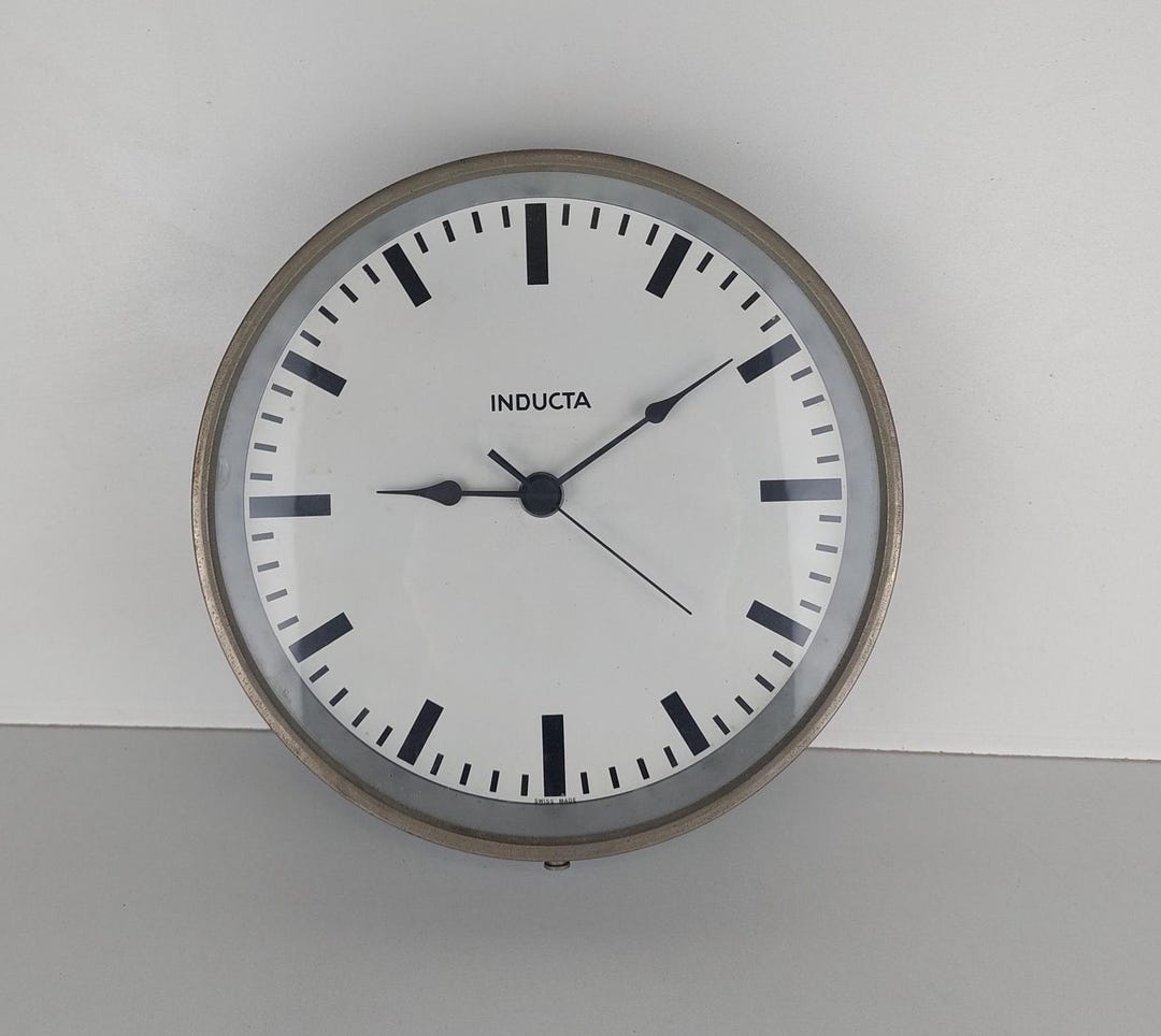 Inducta Swiss Clock, Industrial Clock, Vintage Clock, Metal Clock ...