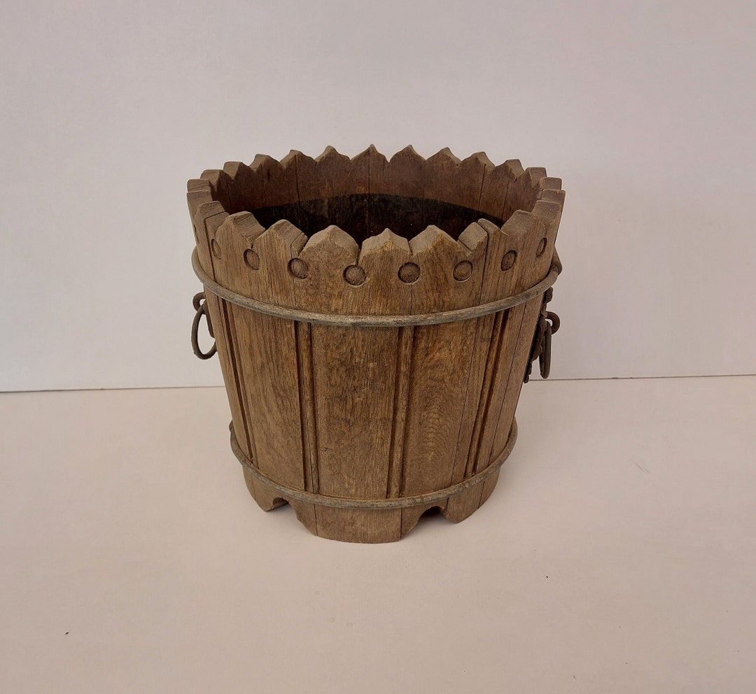 Large Flower Pot, Vintage Flower Pot, Wooden Flower Pot, Old Pot, Cool ...