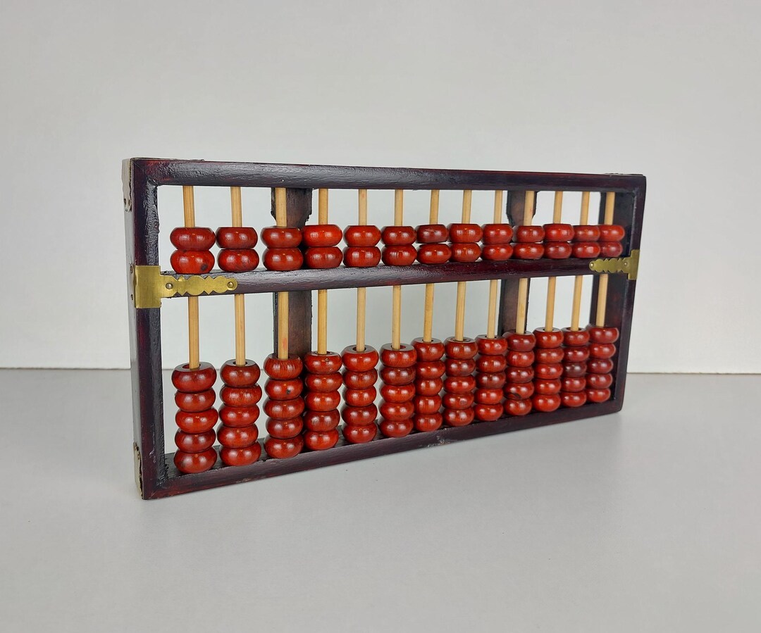 Antique Wooden Chinese Abacus, Vintage Lotus-flower Brand, Asian, Reto ...