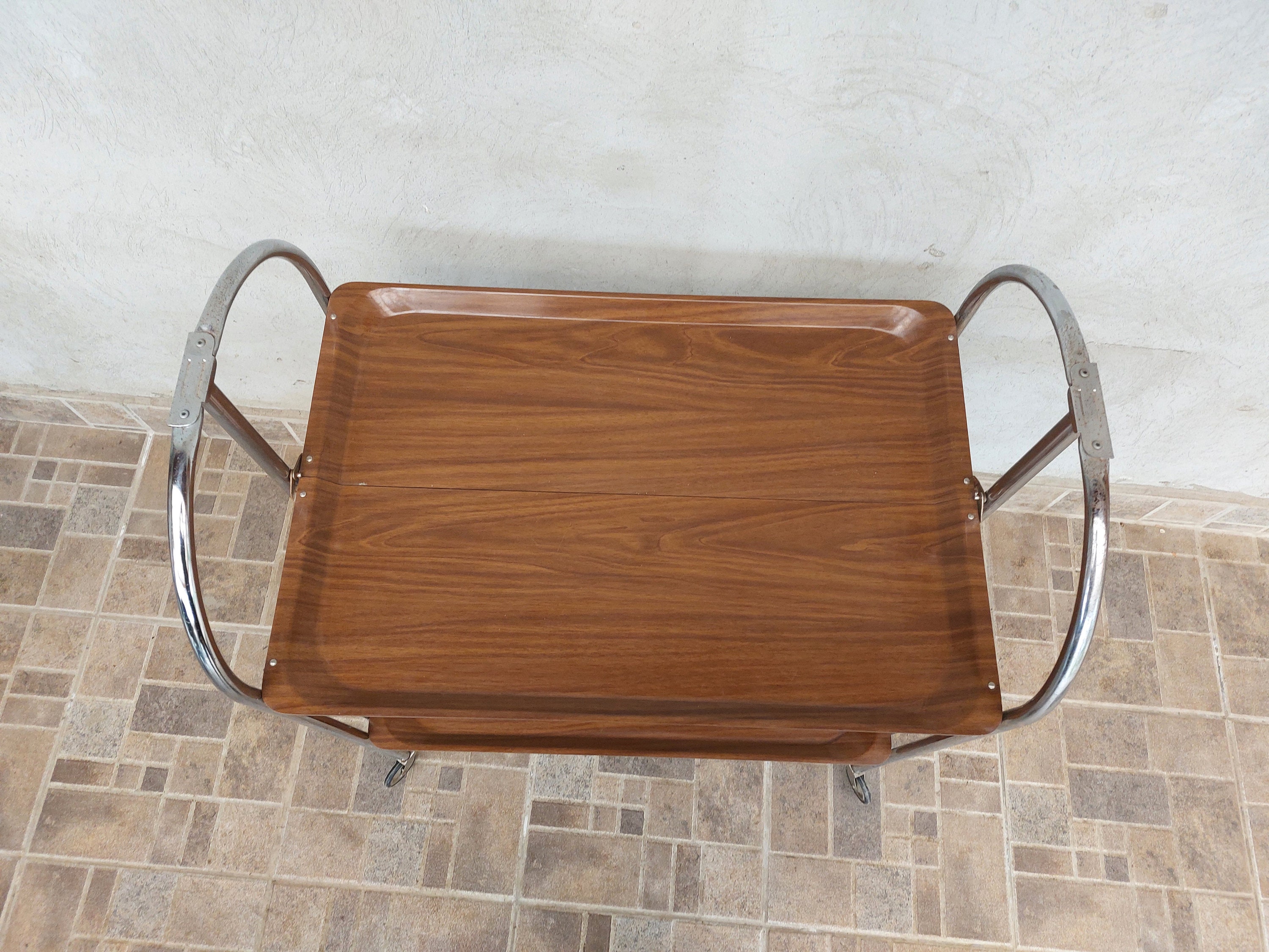 Coffee Table, Rotary Table, Folding Table, Brown Table, Vintage, Retro ...