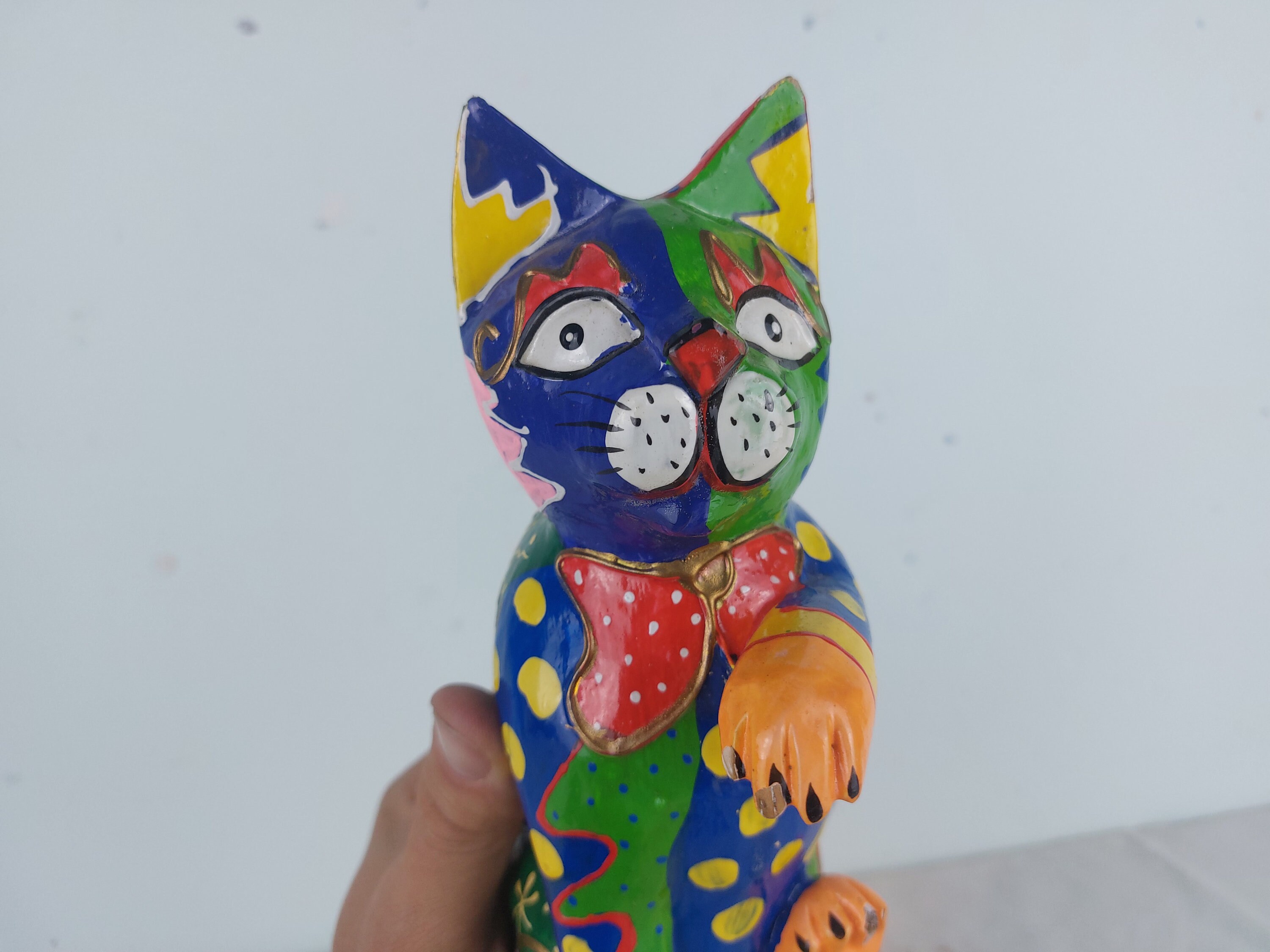 Colorful Cat Statue, Vintage Cat Statue, Colorful, Unique, Rare, Home ...