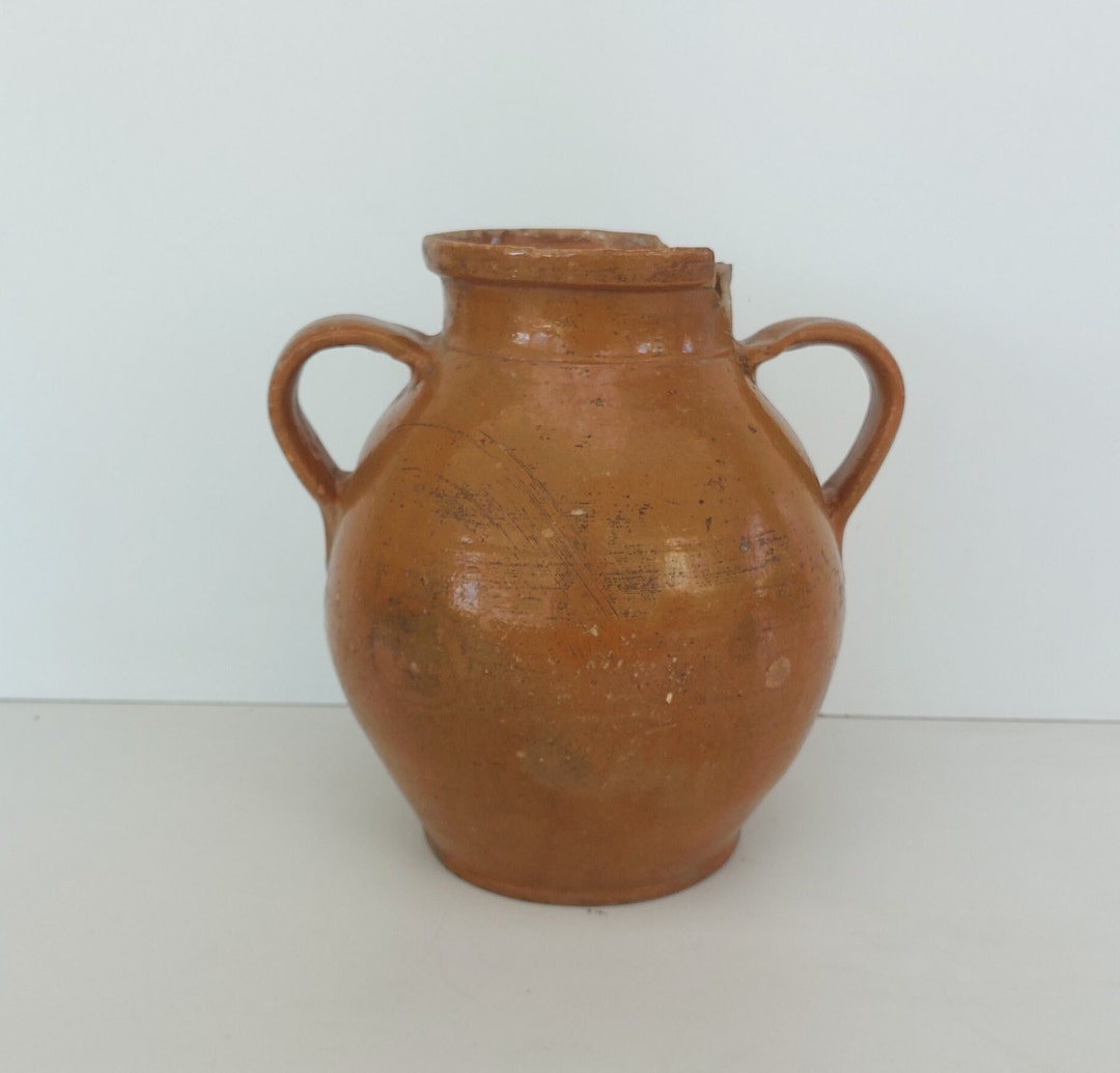 Primitive Vessel, Clay Vessel, Handmade Vessel, Vase, Brown Vase, Large ...