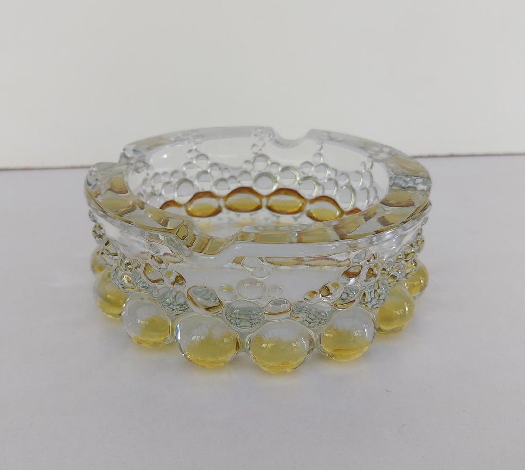 Yellow Glass Ashtray, Vintage Ashtray, Retro Ashtray, Modernist Ashtray ...