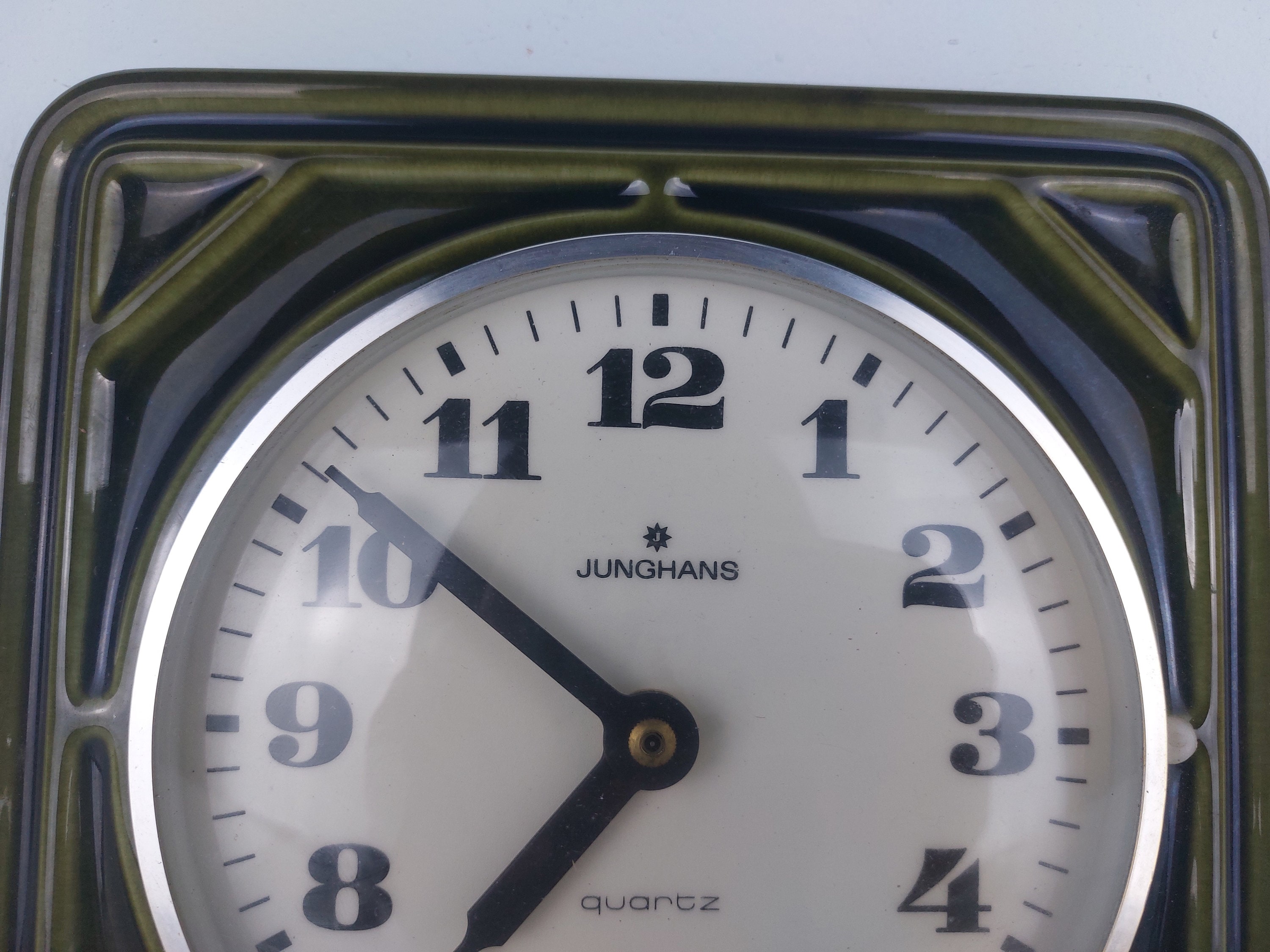 Junghans Clock, Wall Clock, Germany Clock, Dark Green Clock, Old Clock ...