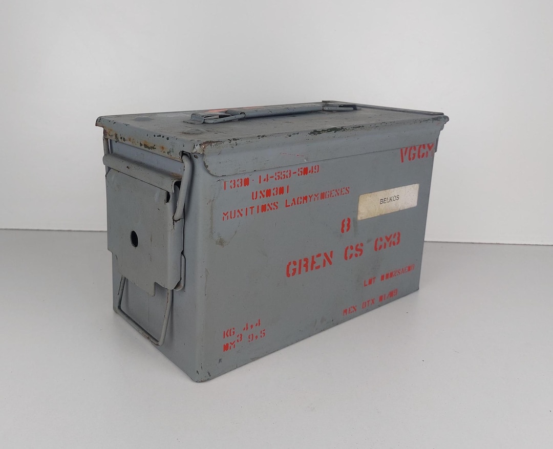 Vintage Military Metal Box, Army Box, Vintage Box, Metal Box, Army Gray ...