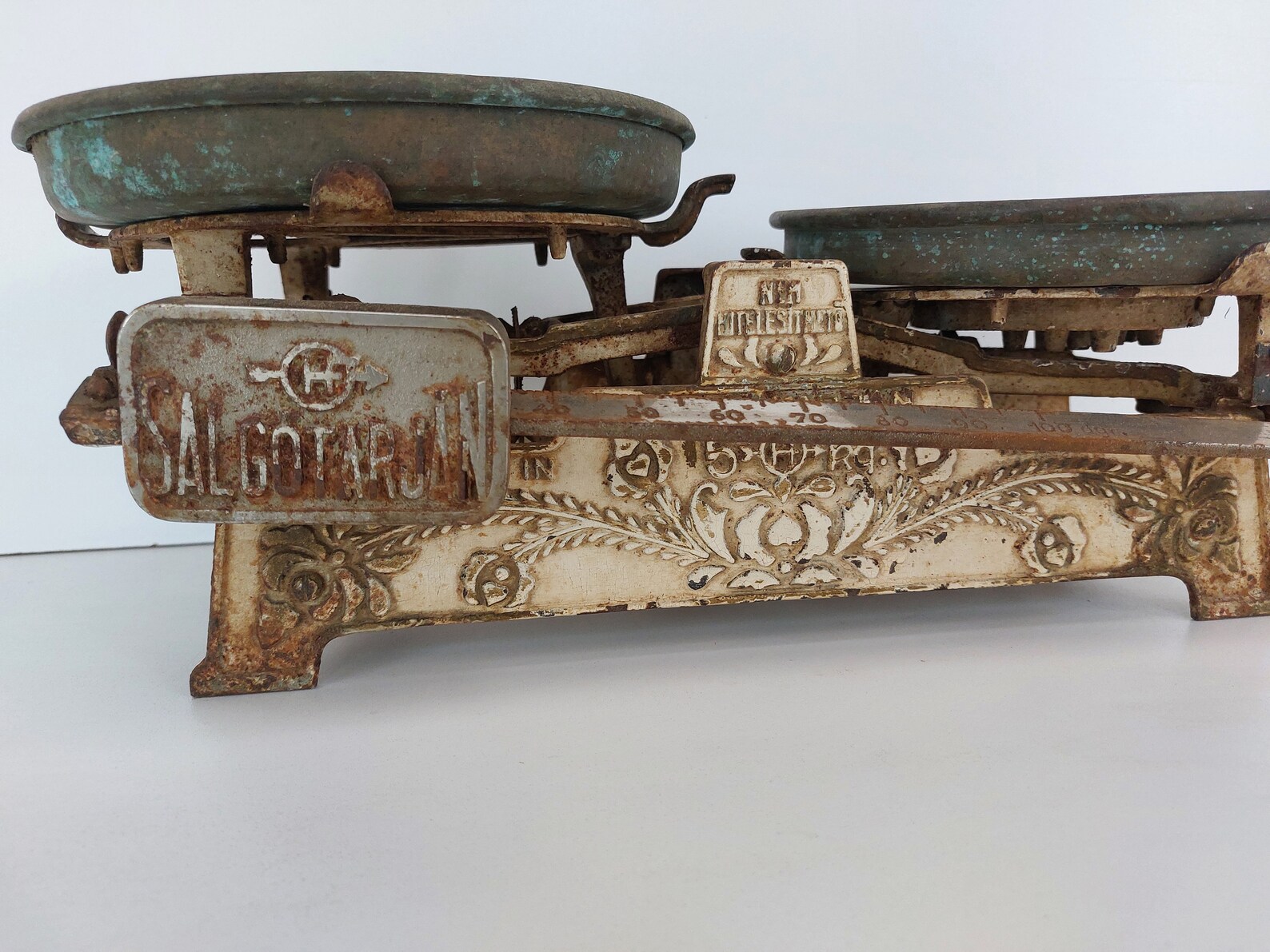 Antique Scale, White Scale, Hungary Scale, Vintage Scale, Kitchen Scale, Retro Scale, Home Decor ...