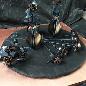 Hand Forged Copper Rose: Iron Flower Sculpture, Love Token - Etsy