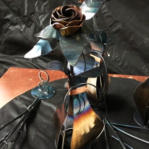 Hand Forged Copper Rose: Iron Flower Sculpture, Love Token - Etsy