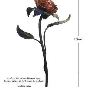 Hand Forged Copper Rose: Iron Flower Sculpture, Love Token - Etsy