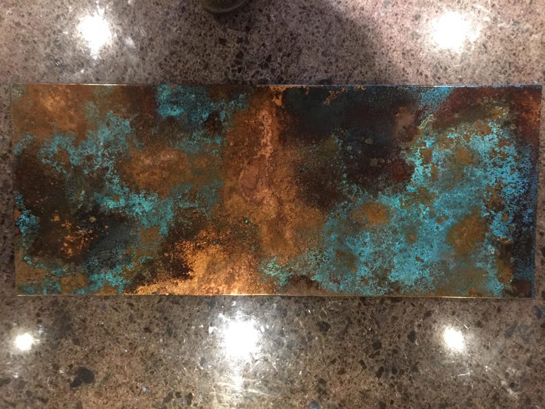 Copper Patina Wall Art, Copper Kitchen Splashback, Decorative Patina ...